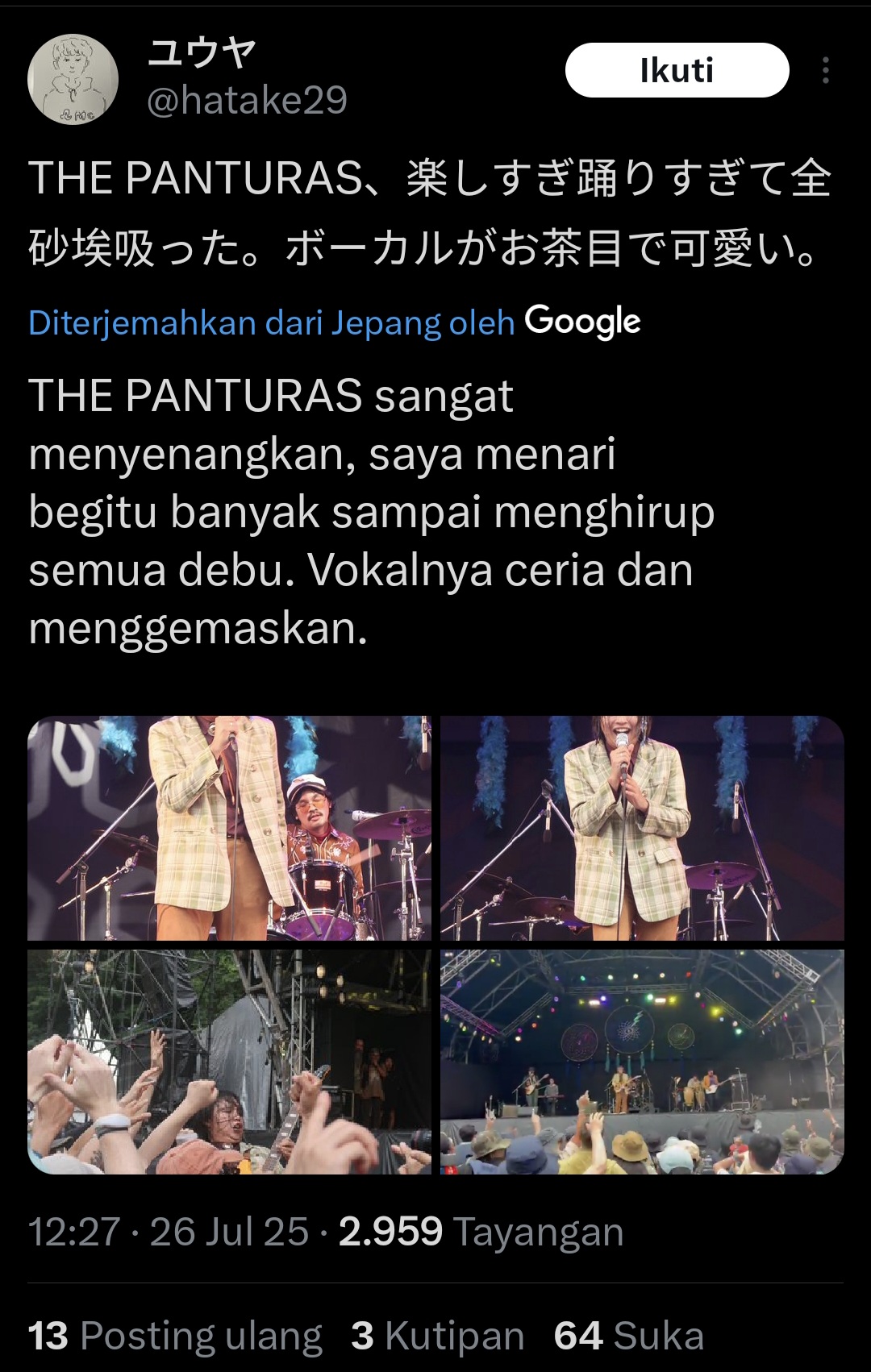 Tampil Impresif di Jepang, Band Jatinangor The Panturas Banjir Pujian